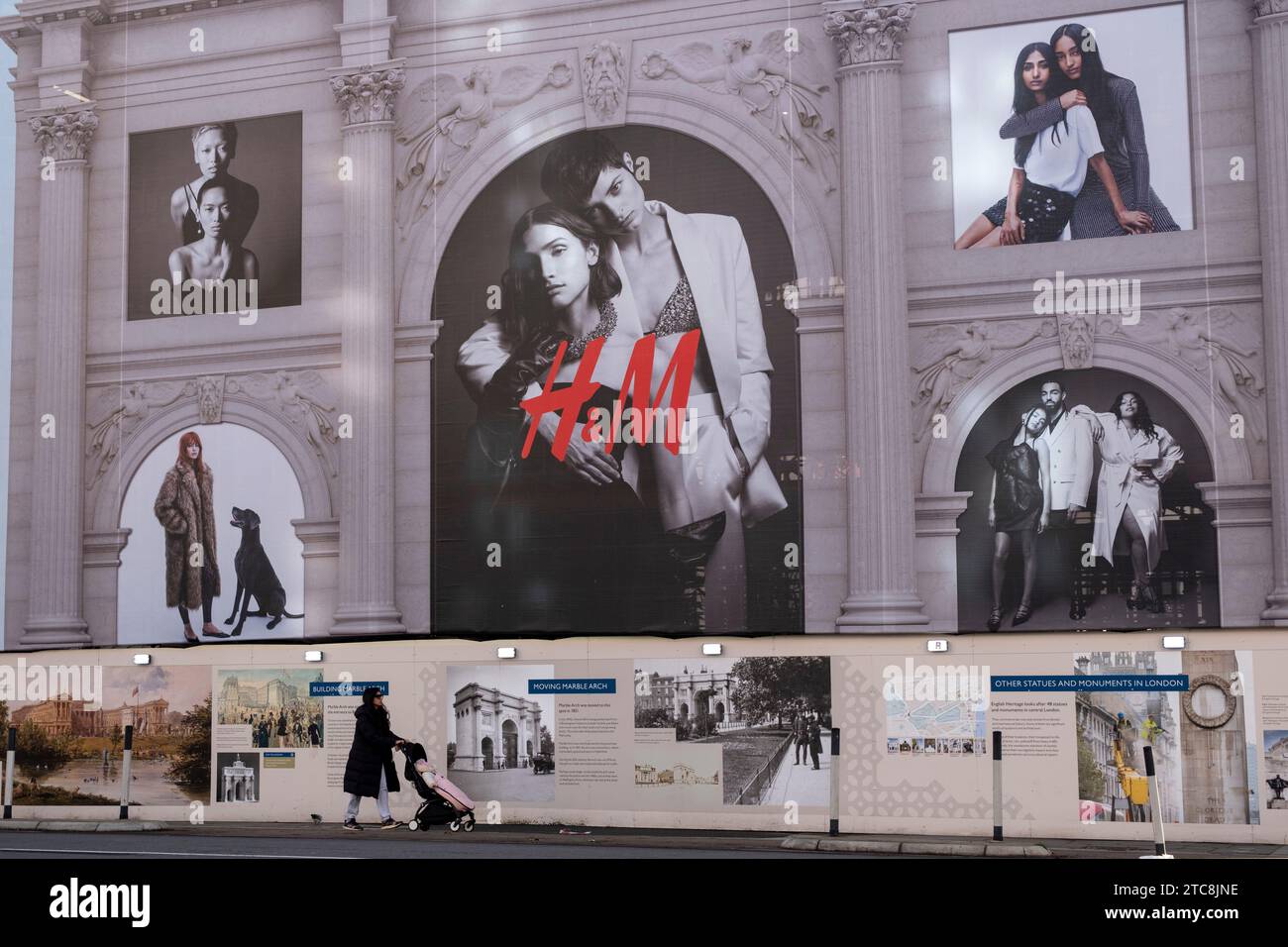Huge scale fashion advertising featuring models for H&M covering Marble ...