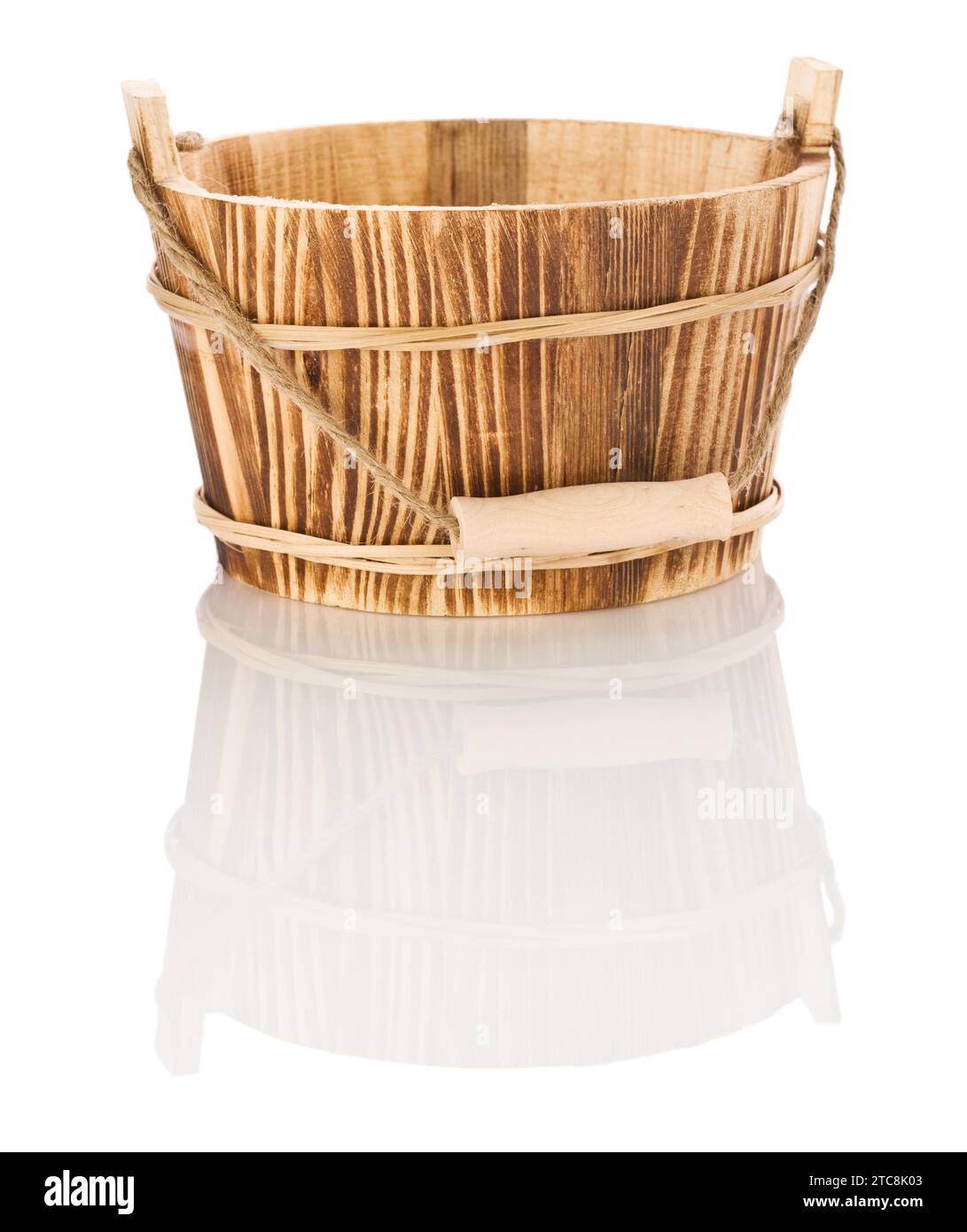 Isolated wood bucket Stock Photo - Alamy