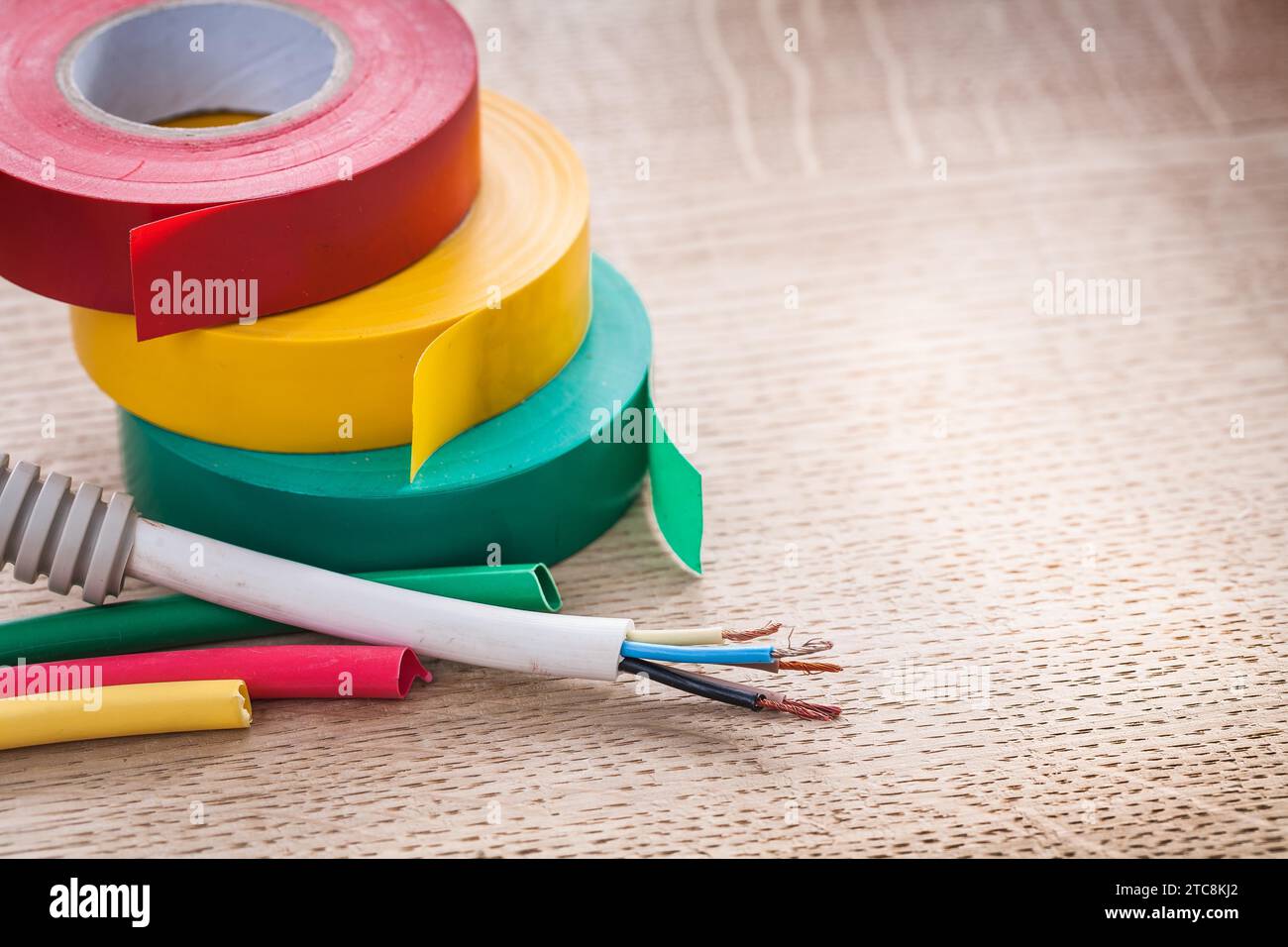 Electric corrugated tube cables rolls of insulating tapes electricity ...