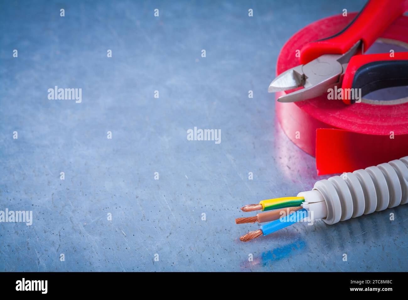 Sharp nippers electric corrugated pipe wires and insulating tape Stock ...
