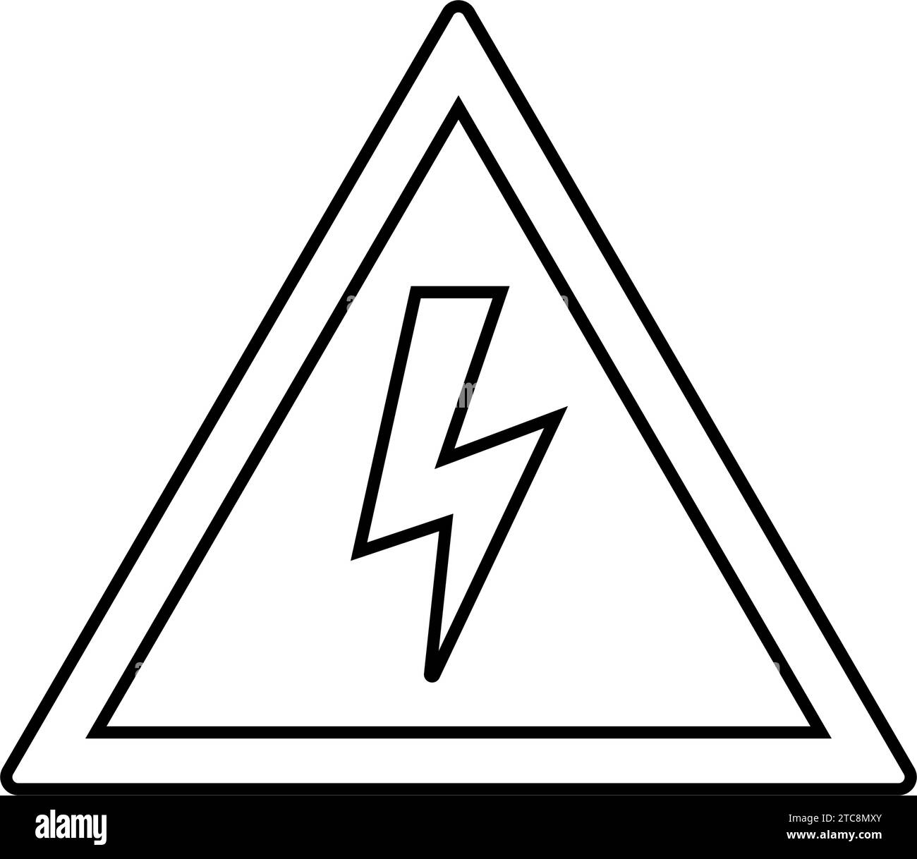 attention electricity line icon vector illustration Stock Vector Image ...