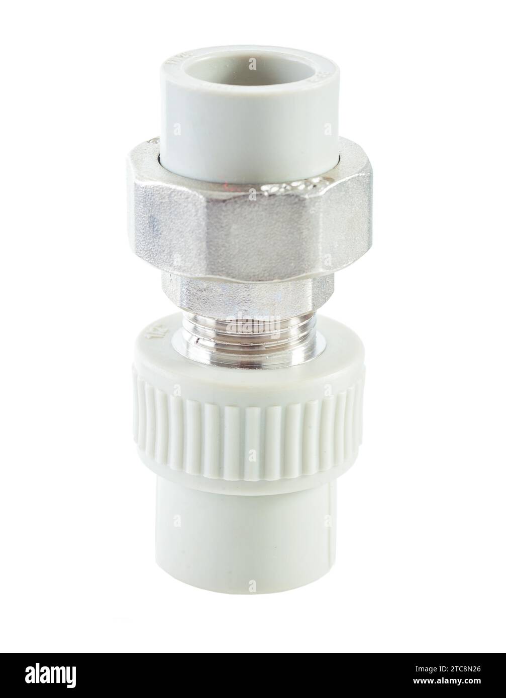 Pipe connector isolated on white Stock Photo - Alamy
