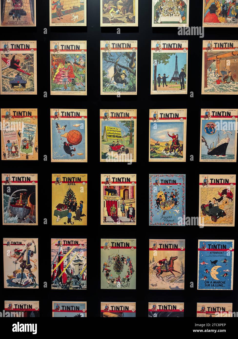 Assorted covers of The Adventures of Tintin comic books by Herge ...