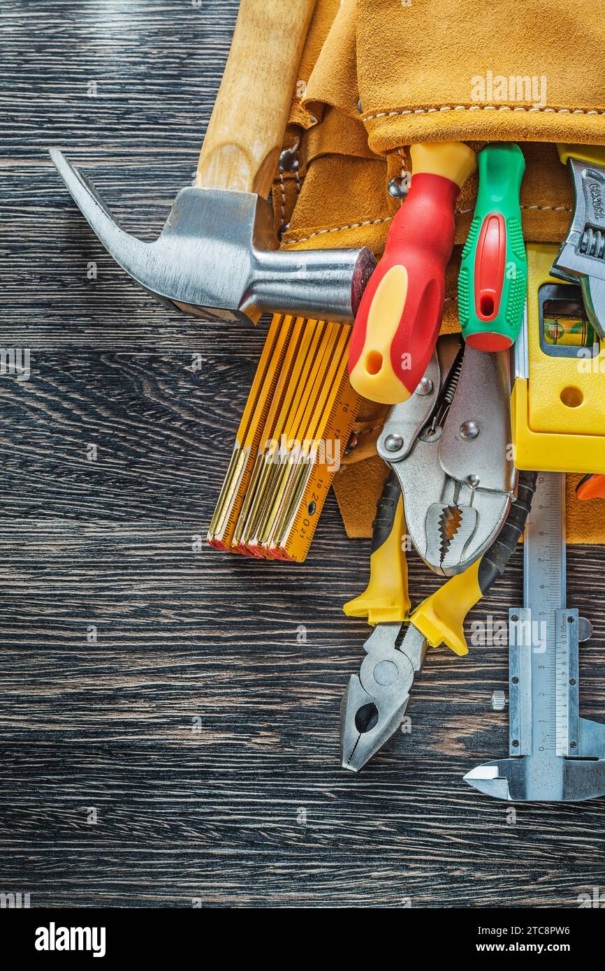 Leather toolbelt construction tools hi-res stock photography and images ...