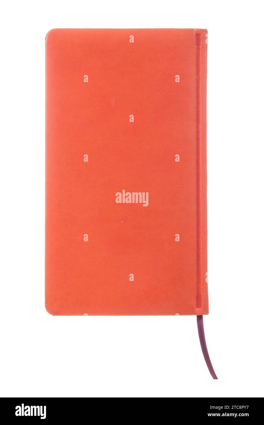 Orange notepad isolated on white Stock Photo - Alamy