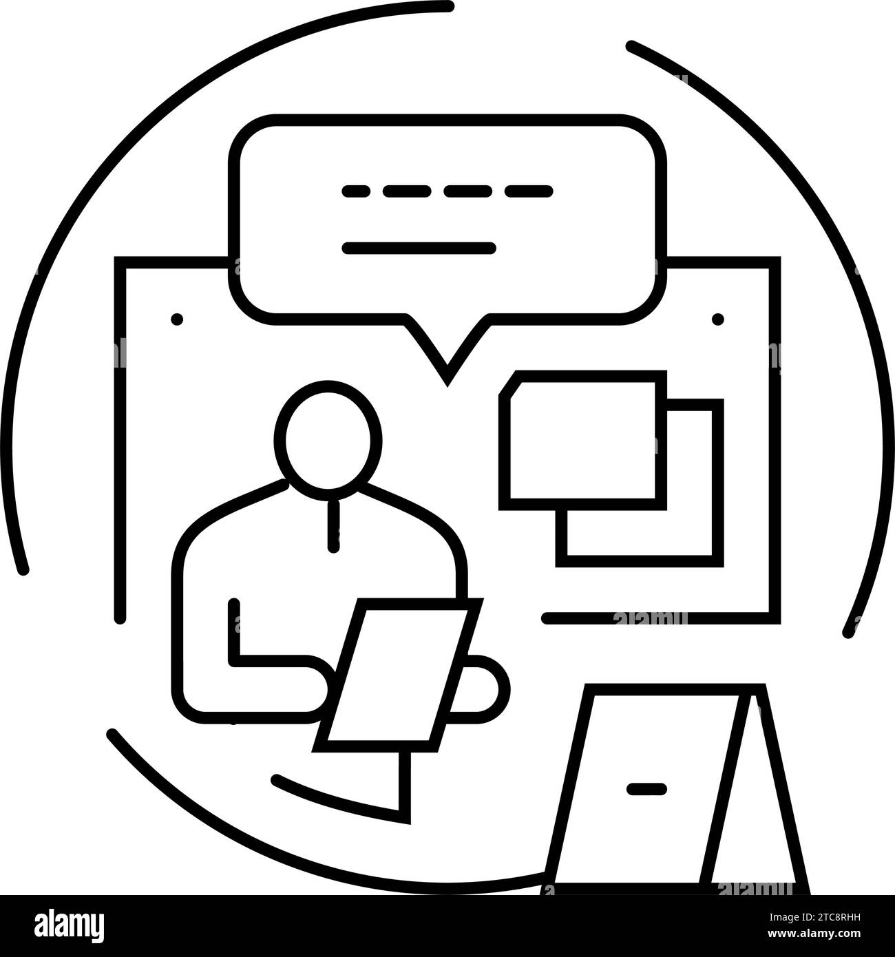 expert witness evidence crime line icon vector illustration Stock ...