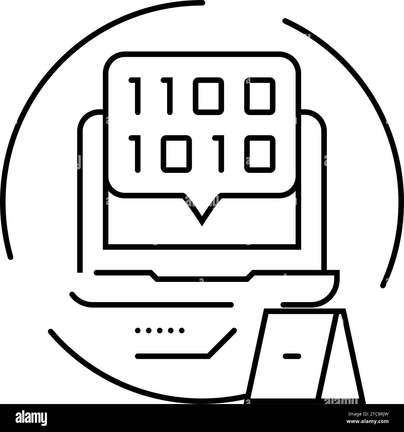 Digital Evidence Crime Line Icon Vector Illustration Stock Vector Image
