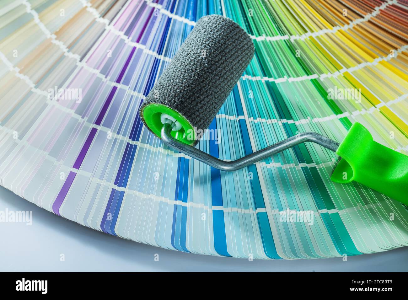 Colour roller Colour pattern on white background Stock Photo - Alamy