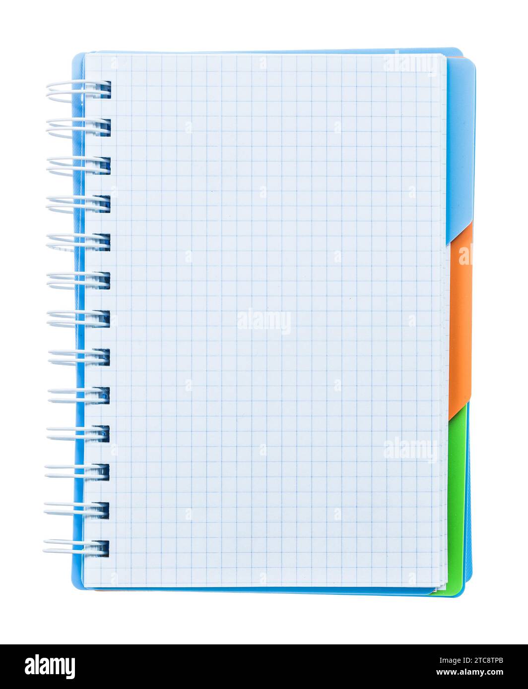 Chequered notebook against a white background Stock Photo - Alamy