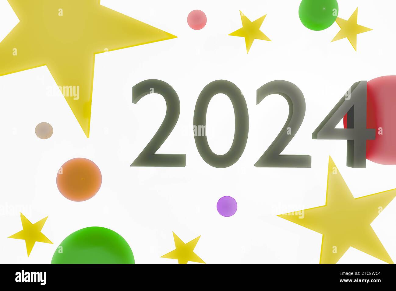 3D render year 2024 Stock Photo - Alamy