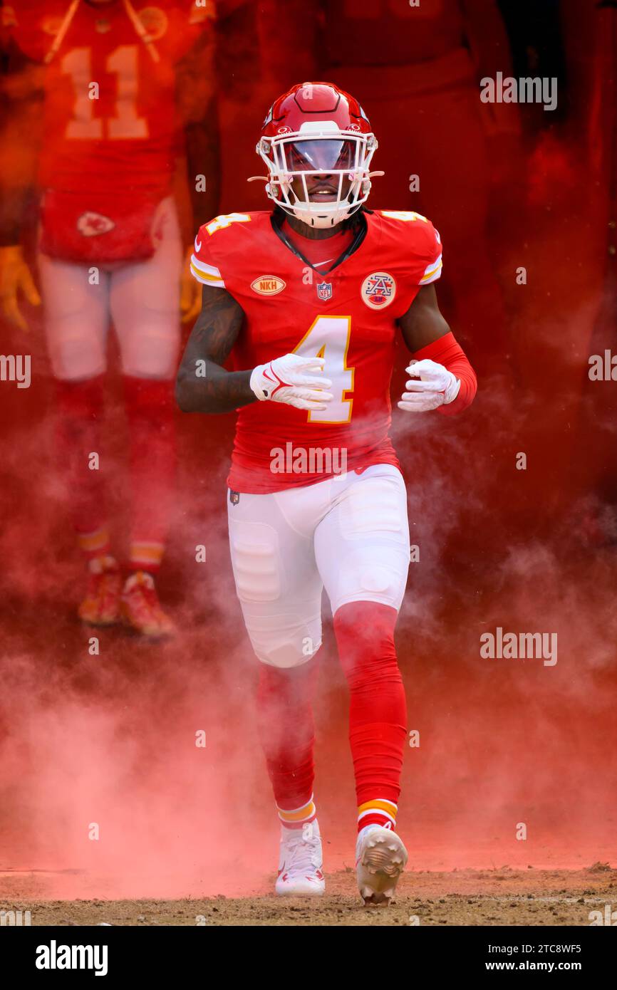 Kansas City Chiefs wide receiver Rashee Rice comes onto the field ...