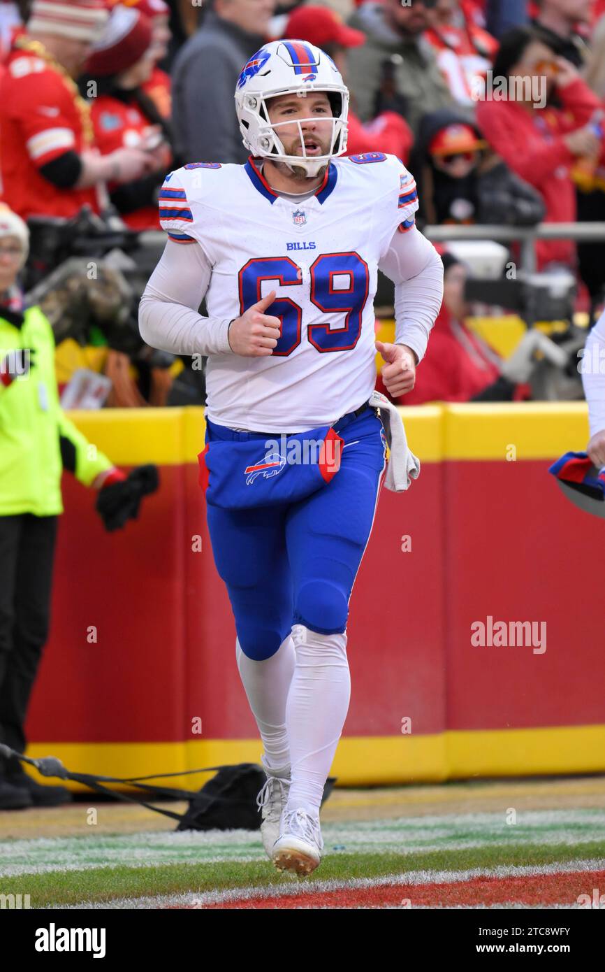 Buffalo Bills long snapper Reid Ferguson comes onto the field during introductions before the ...