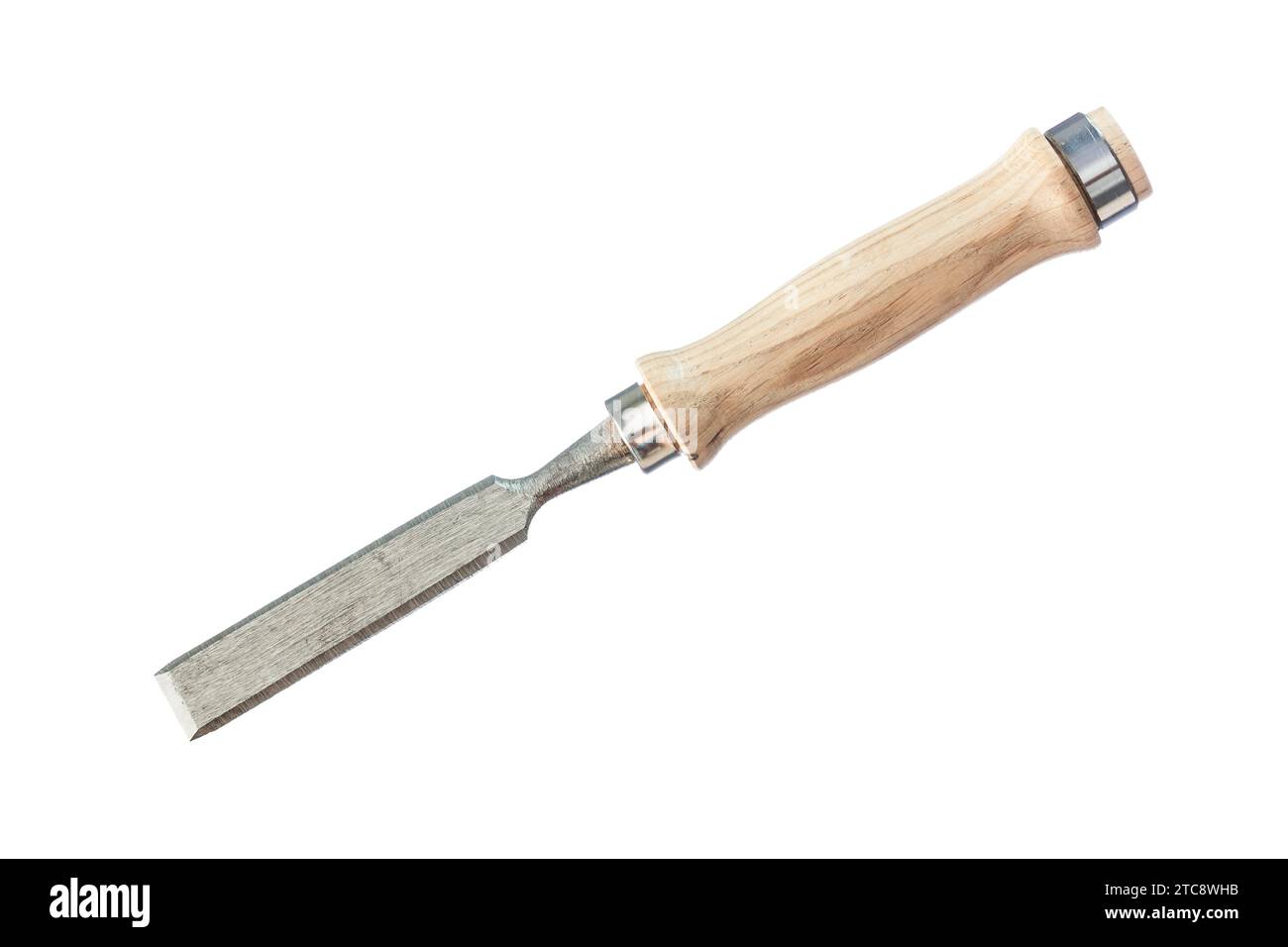 Flat chisel in front of a white background Stock Photo - Alamy
