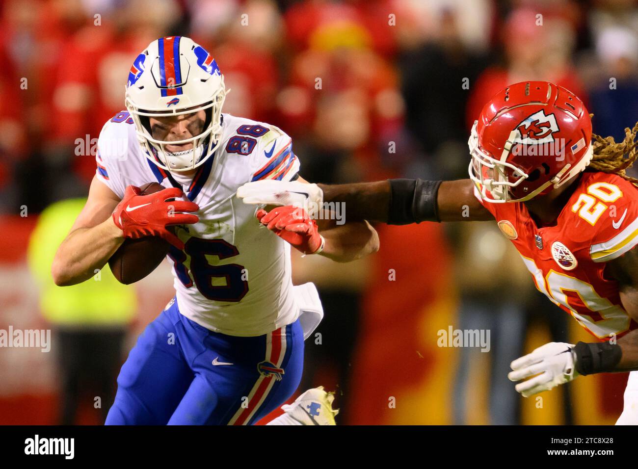 Kansas City Chiefs safety Justin Reid (20) tries to tackle Buffalo ...