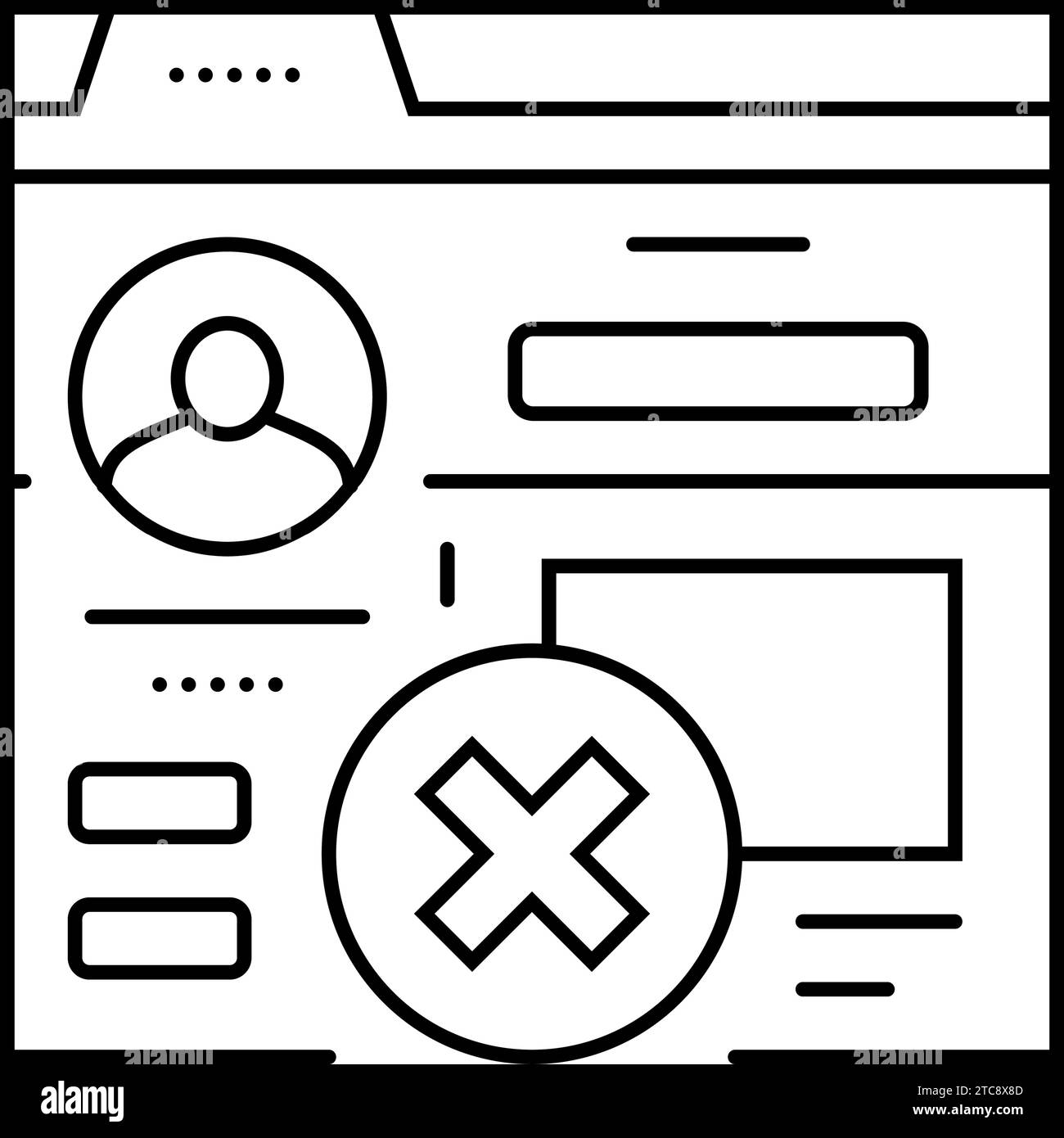 profile deactivated line icon vector illustration Stock Vector Image ...