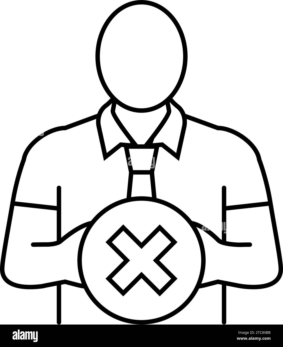 employee reject line icon vector illustration Stock Vector Image & Art ...