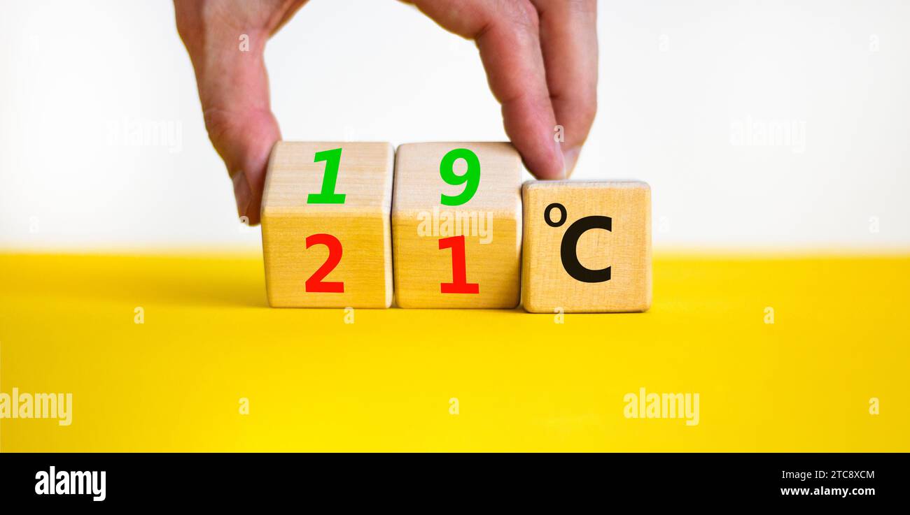 19 or 21 degrees Celsius symbol. Concept word 19 or 21 degrees Celsius ...