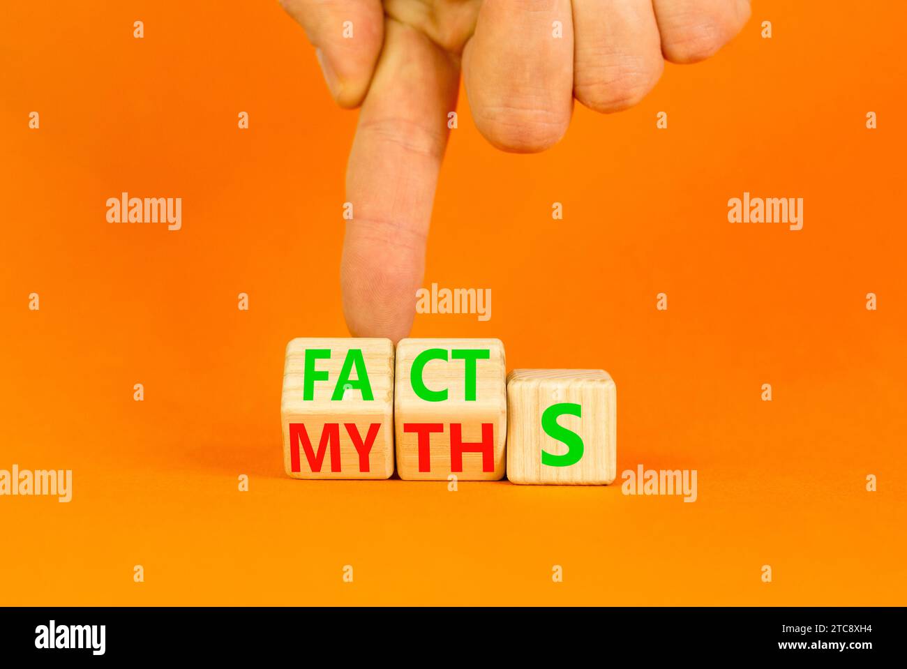 Facts or myths symbol. Concept word Myths and Facts. Beautiful orange ...