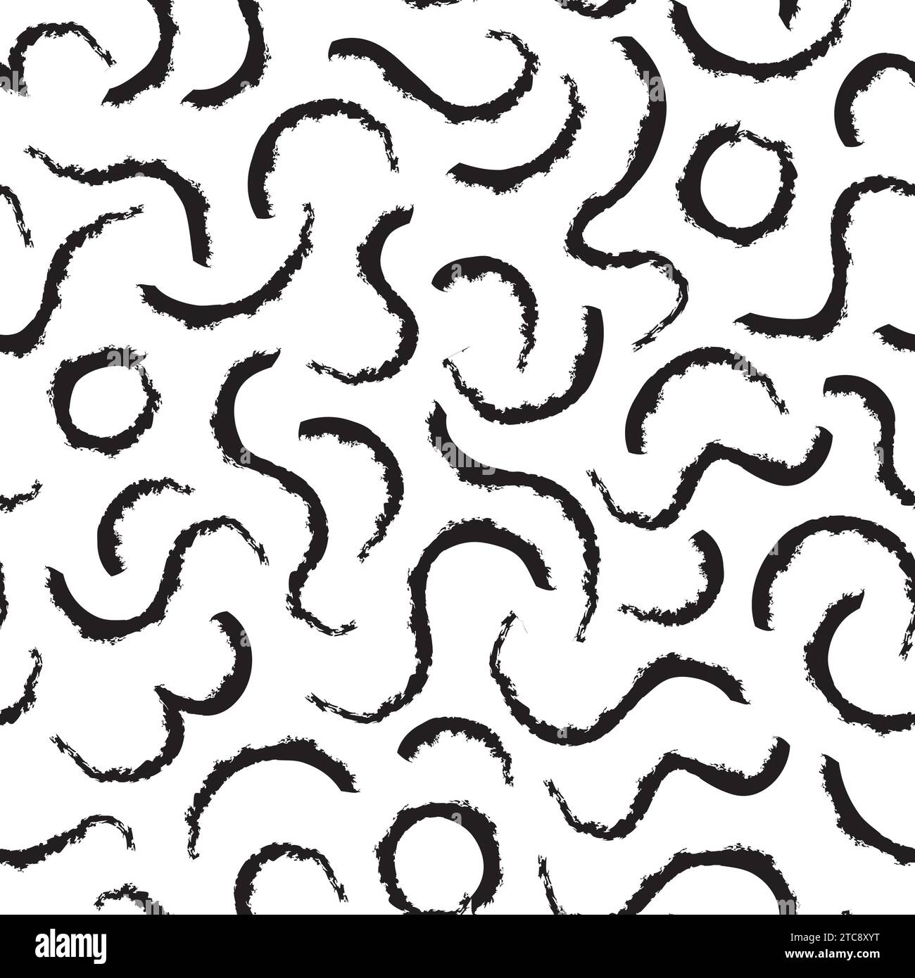 Minimalist bold curved line seamless pattern. Abstract trendy print ...