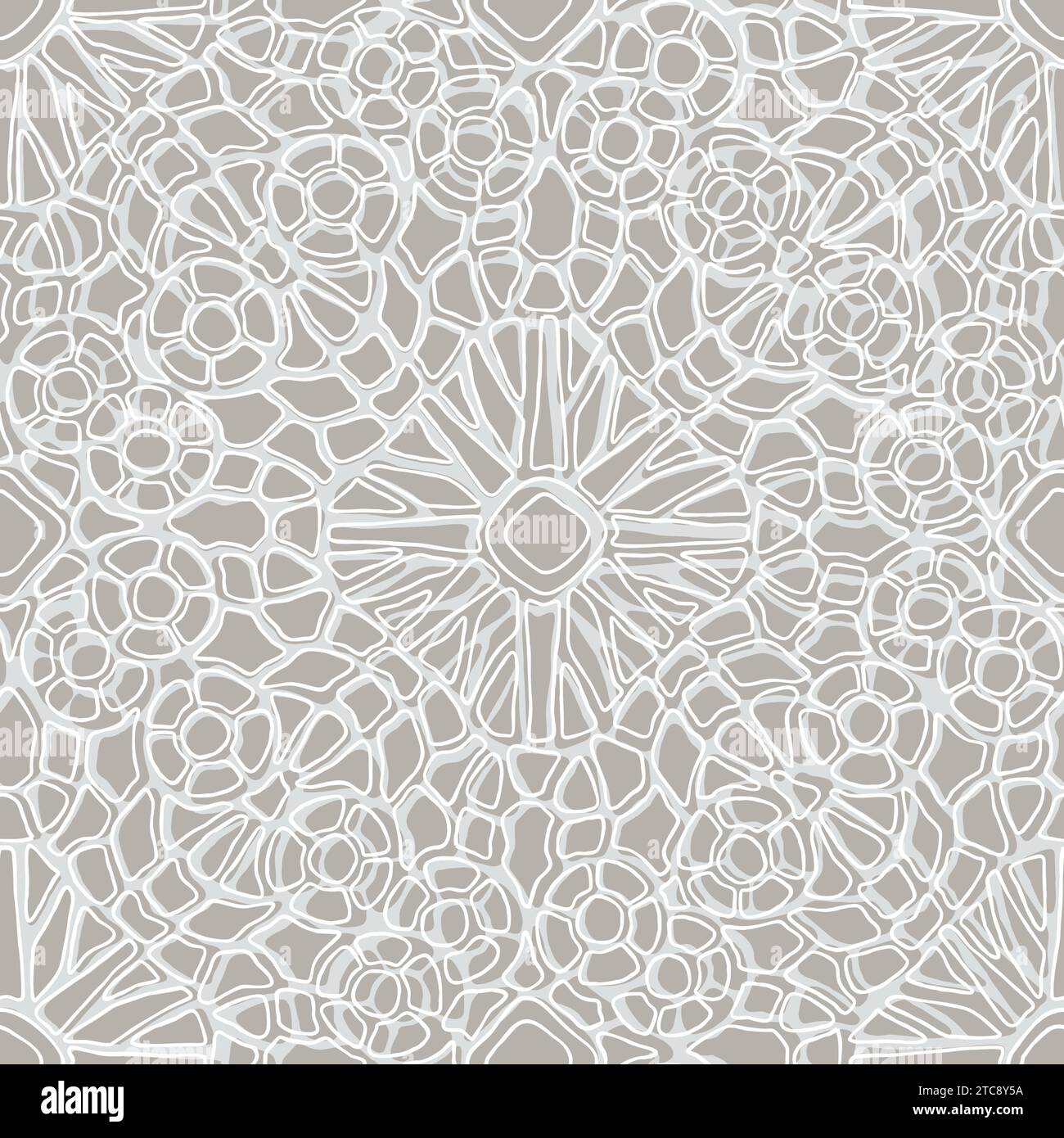 Line floral mosaic seamless pattern. Creative colorful collage pattern ...