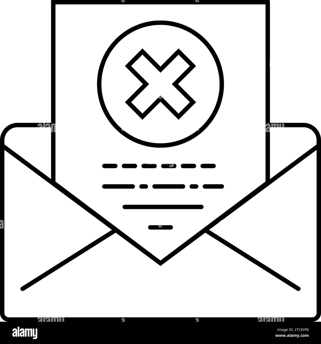 rejection letter line icon vector illustration Stock Vector Image & Art ...