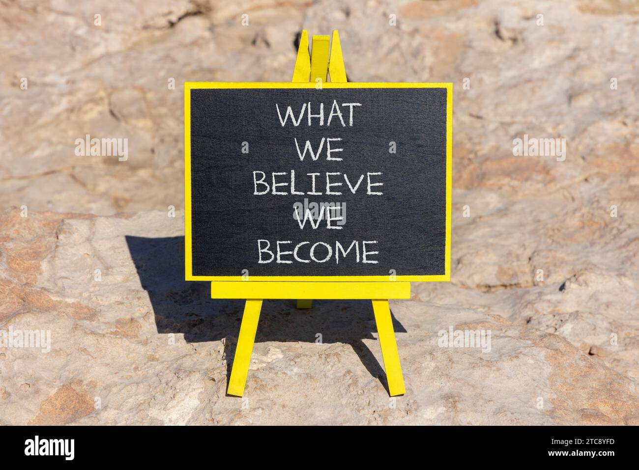 We become or believe symbol. Concept word What we believe We become on ...