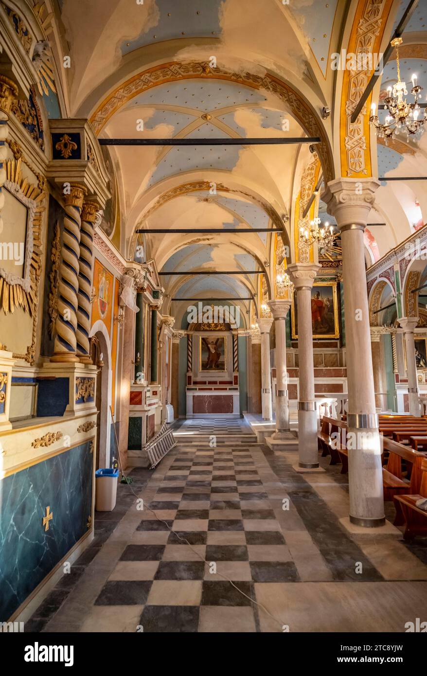 Interior view of the Basilica of San Giorgio in Ano Syros, Ano Syros ...