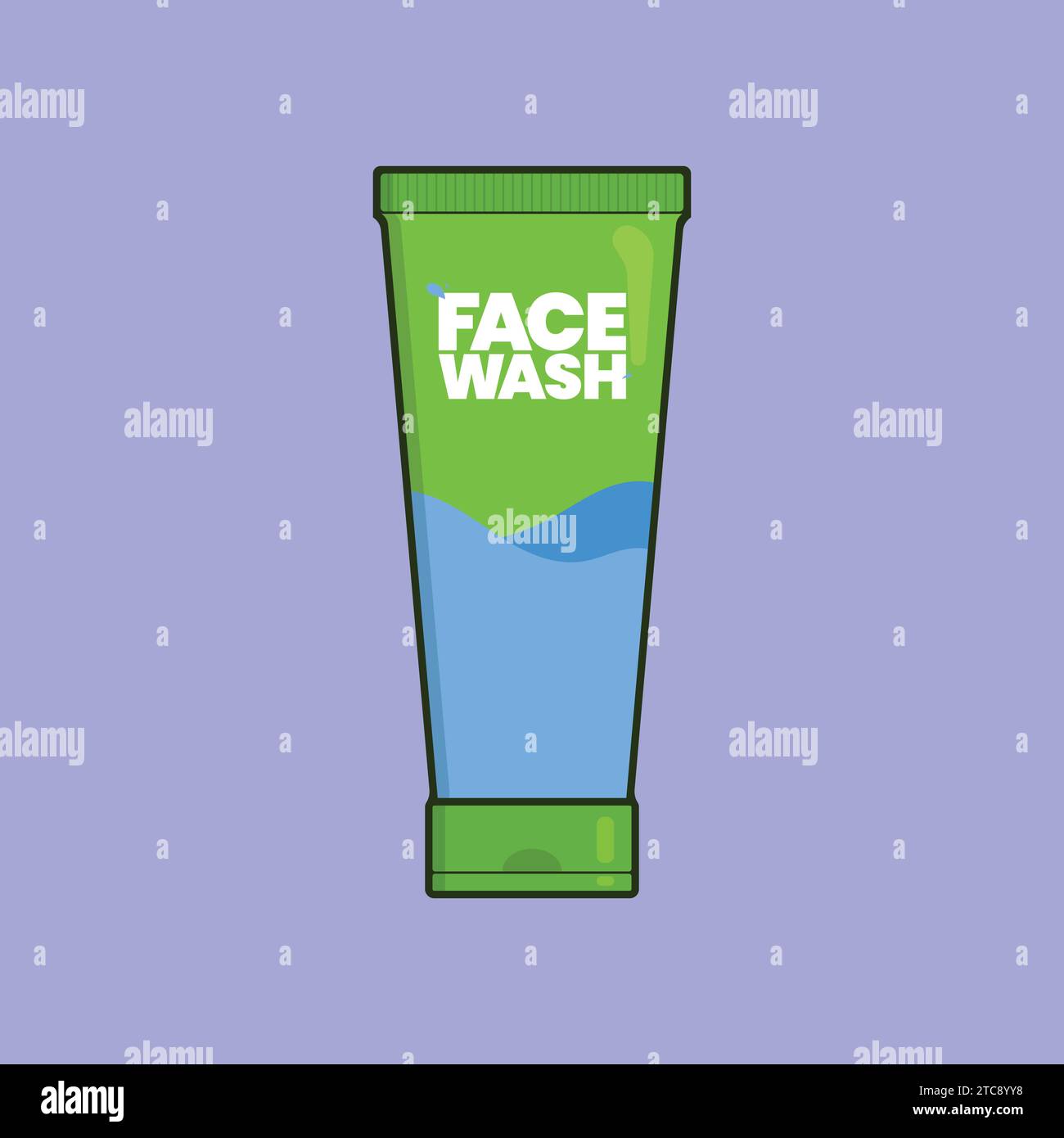Flat Facewash Vector Illustration Icon bathroom Facewash cosmetic ...