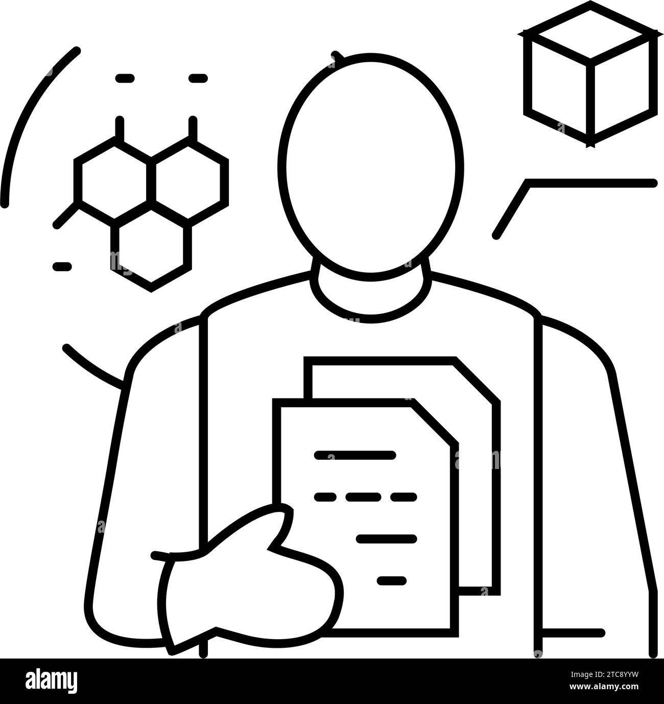 explorer scientist worker line icon vector illustration Stock Vector ...