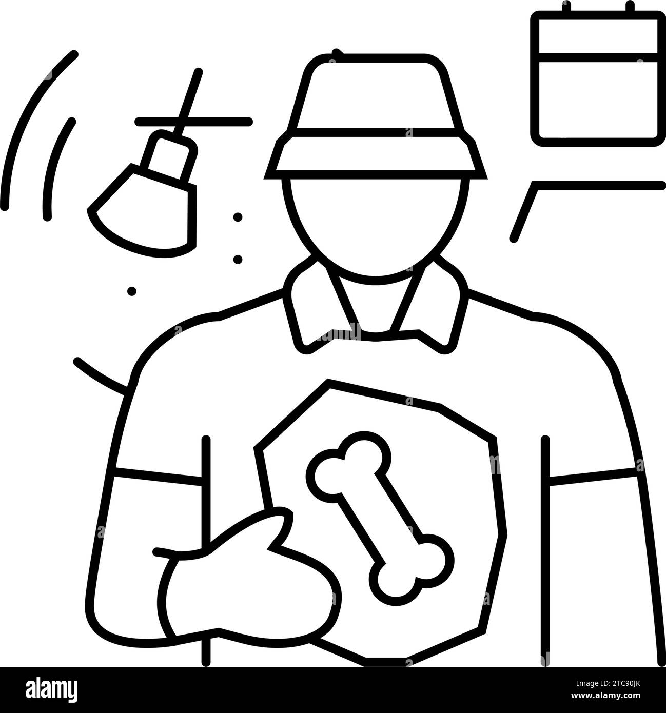 paleontologist worker line icon vector illustration Stock Vector Image ...