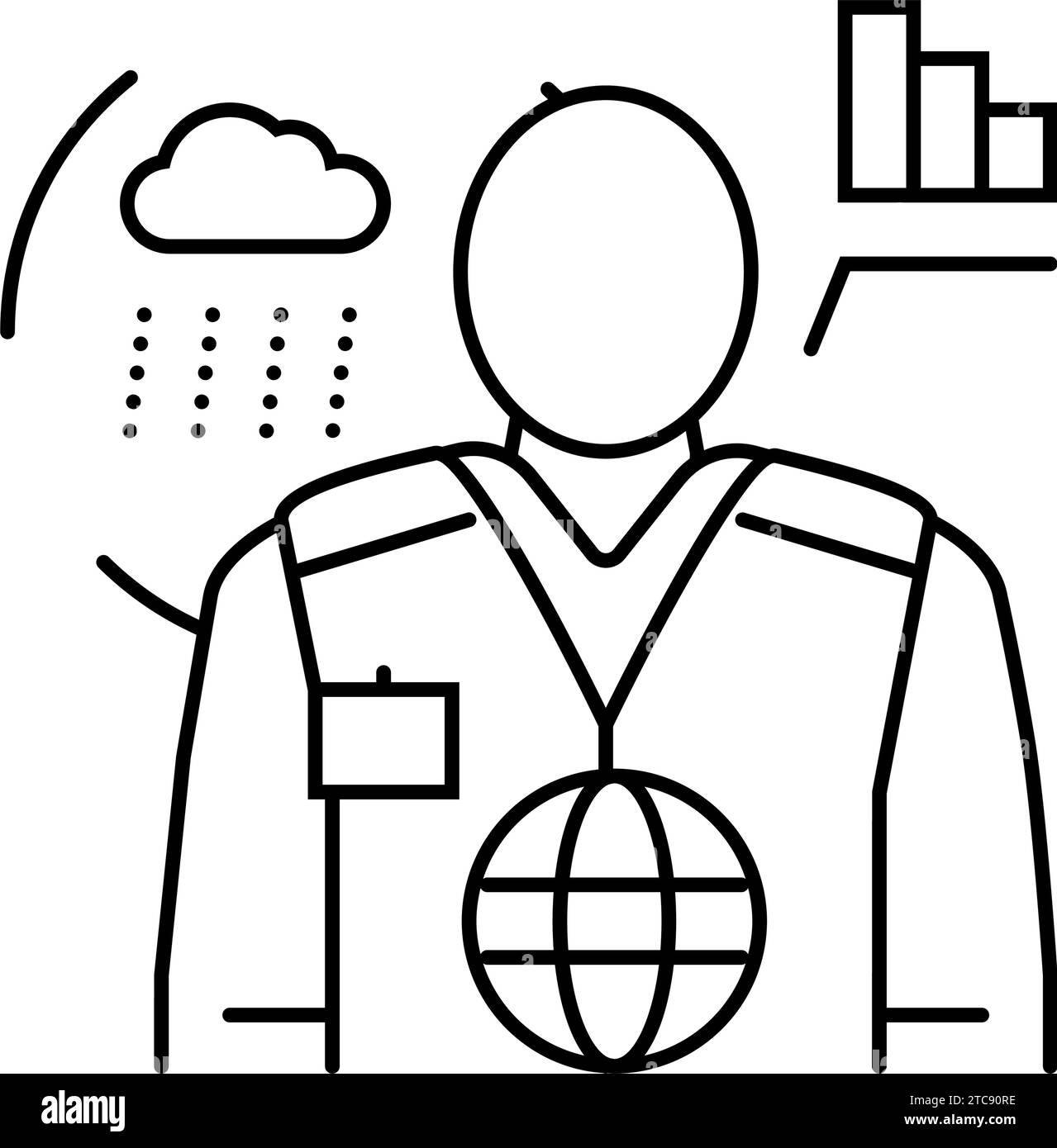 meteorologists worker line icon vector illustration Stock Vector Image ...