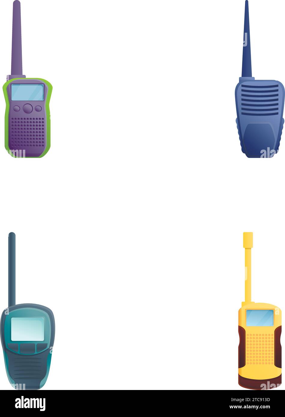 Walkie talkie icons set cartoon vector. Walkie talkie modern radio ...