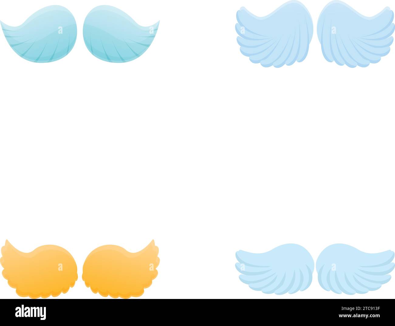 Angel wing icons set cartoon vector. Various pair of wing. Holy flying ...