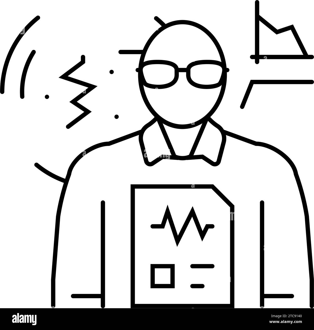 seismologists worker line icon vector illustration Stock Vector Image ...