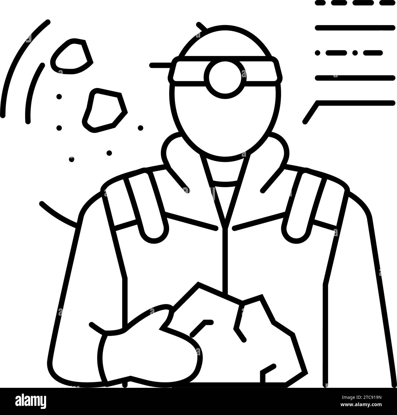 geoscientist worker line icon vector illustration Stock Vector Image ...