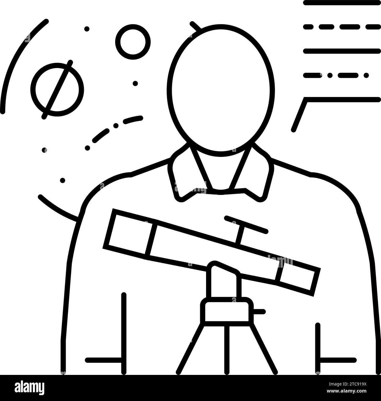 space scientist worker line icon vector illustration Stock Vector Image ...