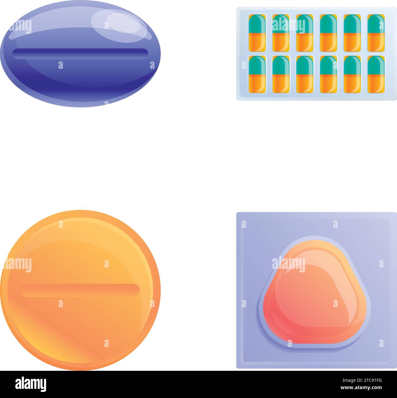 Various meds icons set cartoon vector. Pill and capsule blister ...
