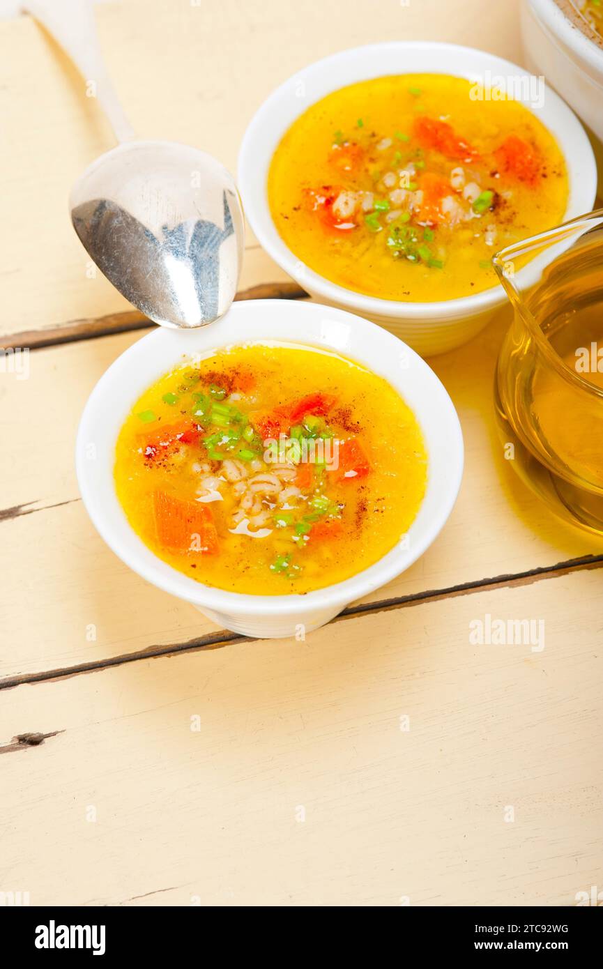 Traditional Syrian barley broth soup Aleppo style called talbina or ...