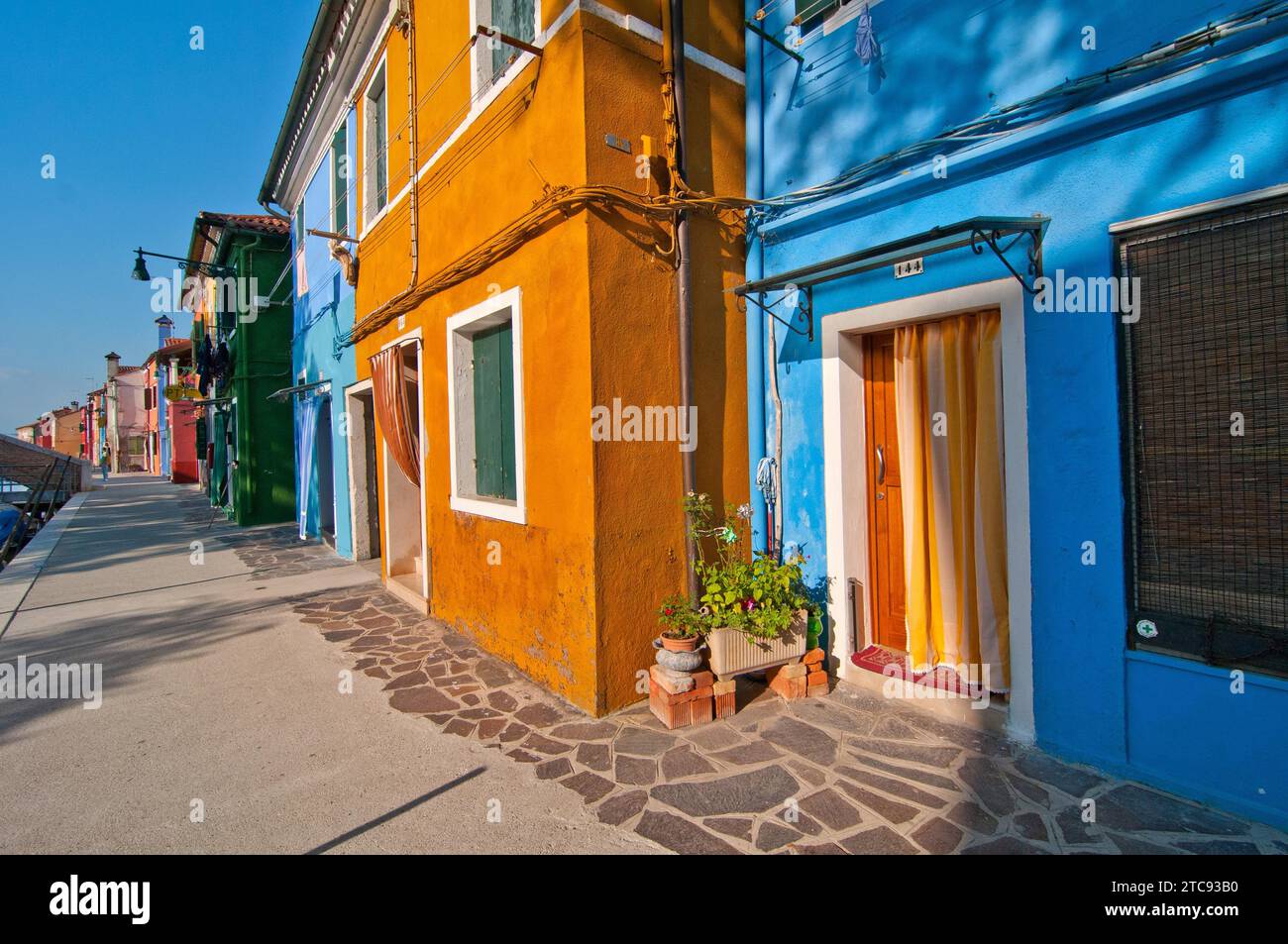 Italy Venice Burano island with traditional colorful houses Stock Photo ...