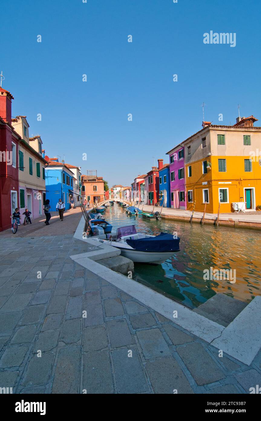 Italy Venice Burano island with traditional colorful houses Stock Photo - Alamy