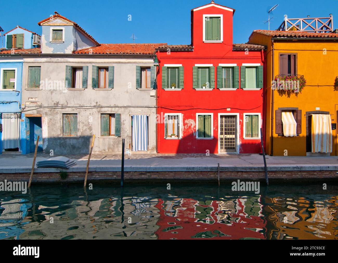Italy Venice Burano island with traditional colorful houses Stock Photo ...