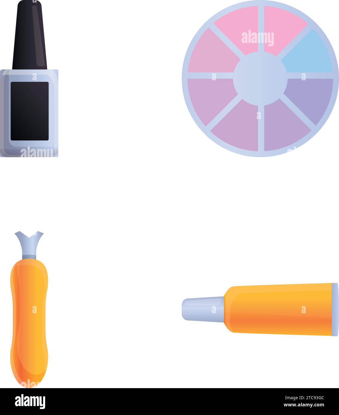 Manicure icons set cartoon vector. Cartoon manicure tool. Nail service ...