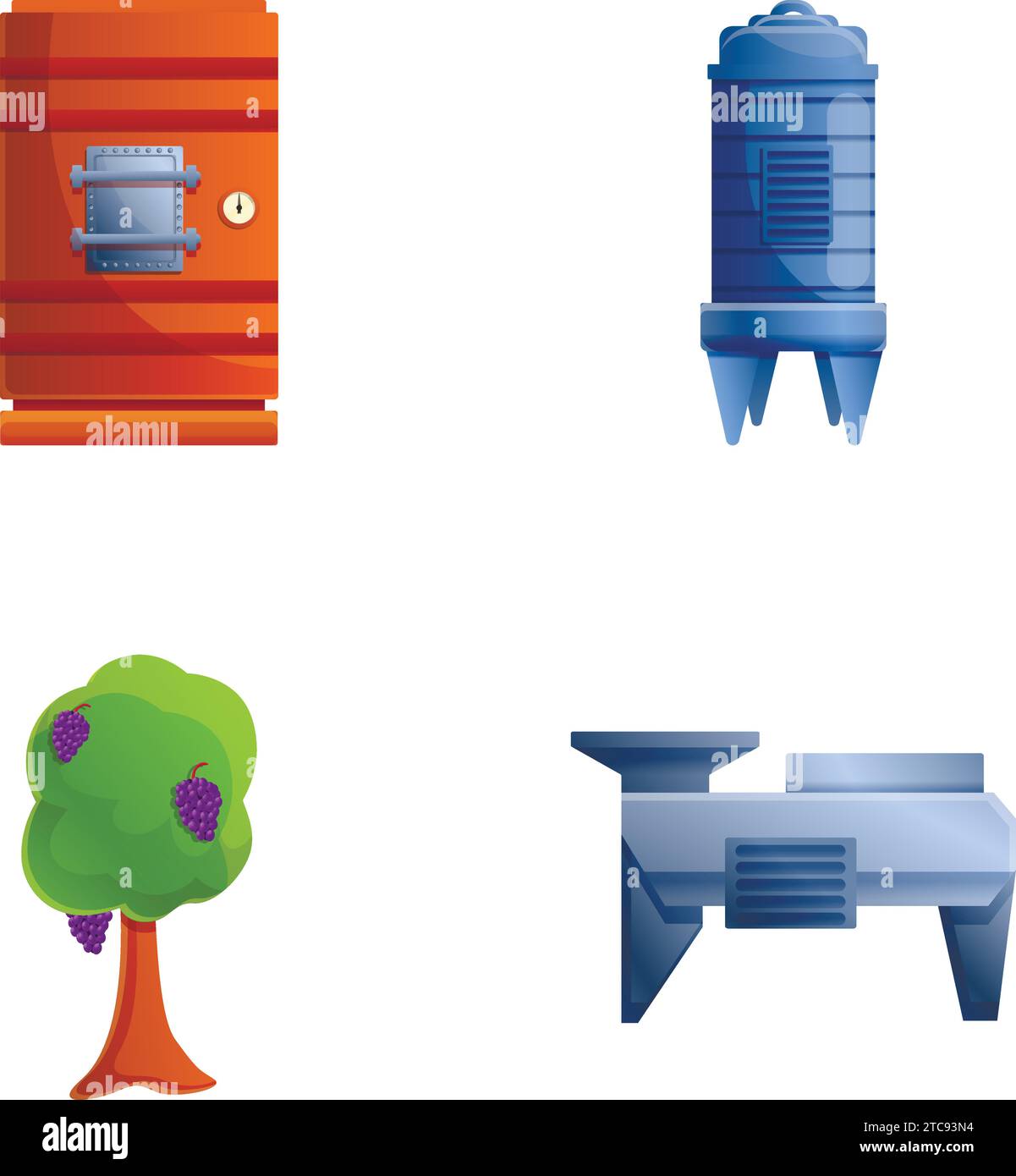 Wine making icons set cartoon vector. Wine production process in winery ... Wine making icons set cartoon vector. Wine production process in winery ...