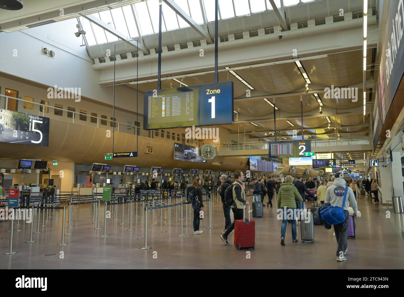 Check-in hall, check-in, departure, Arlanda Airport, Stockholm, Sweden ...