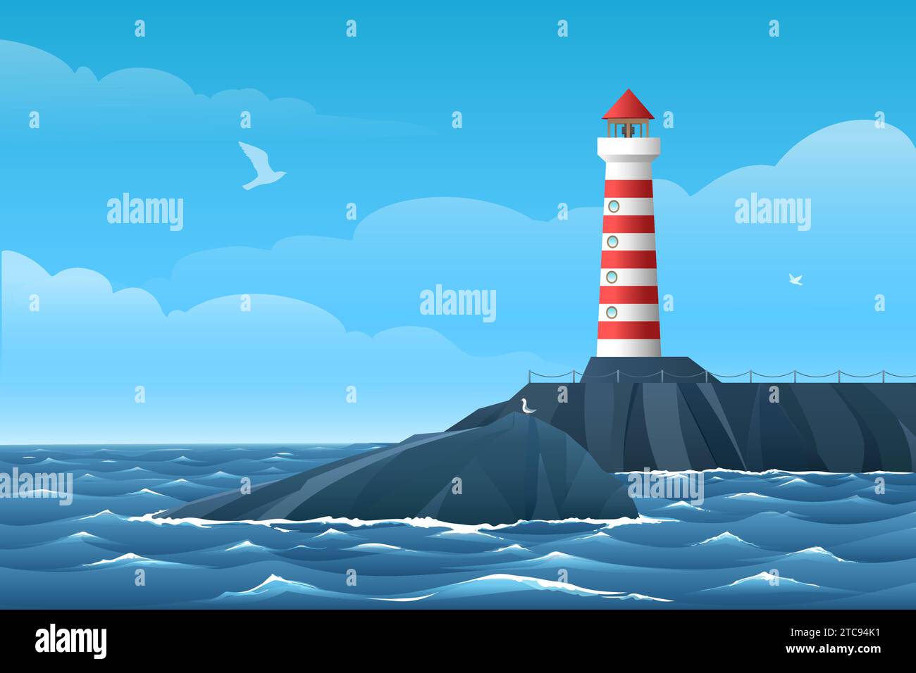 Red cliff sea Stock Vector Images - Alamy