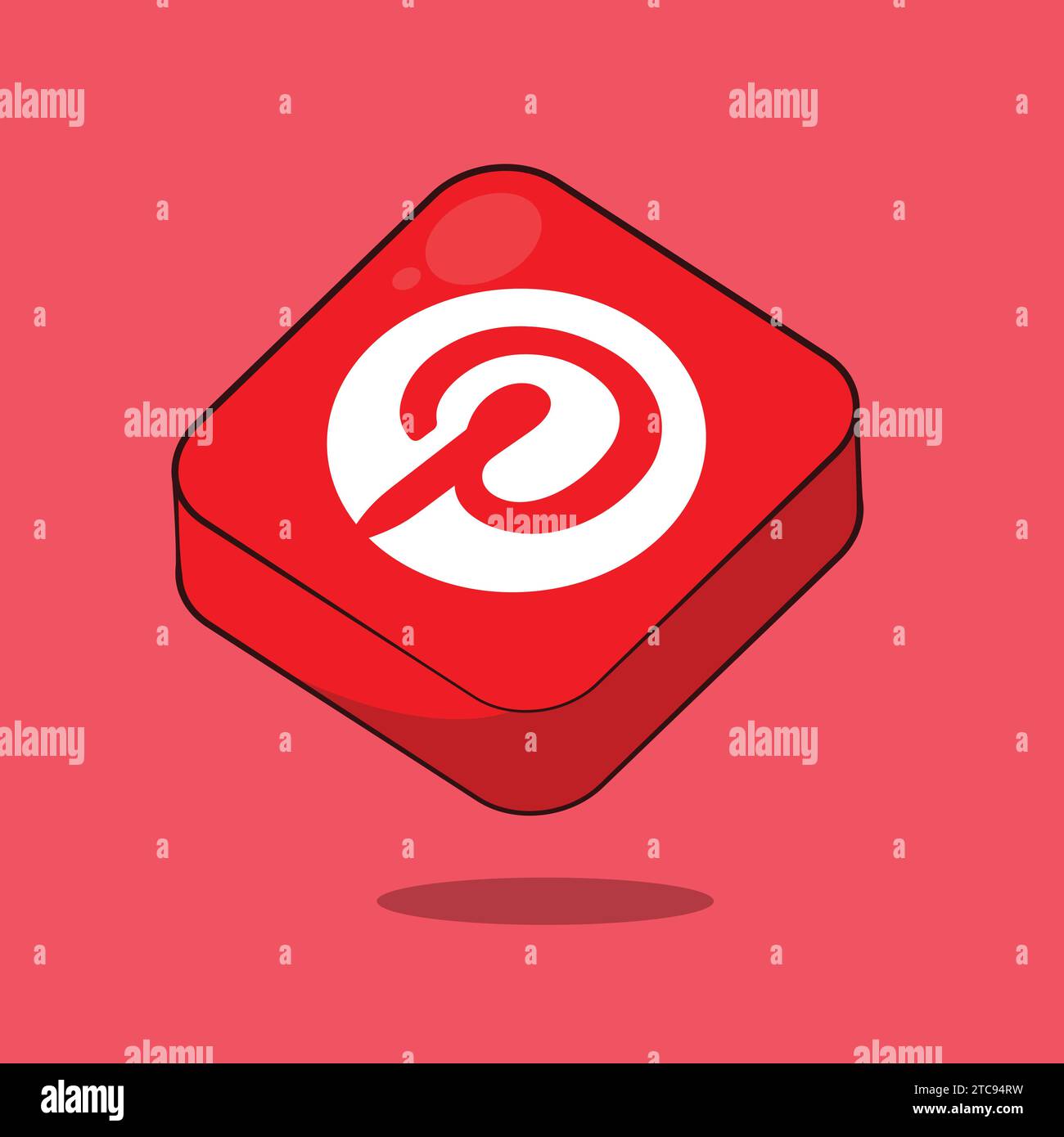 Pinterest Social Media App Website Icons Vector Website Cube Icon Stock ...