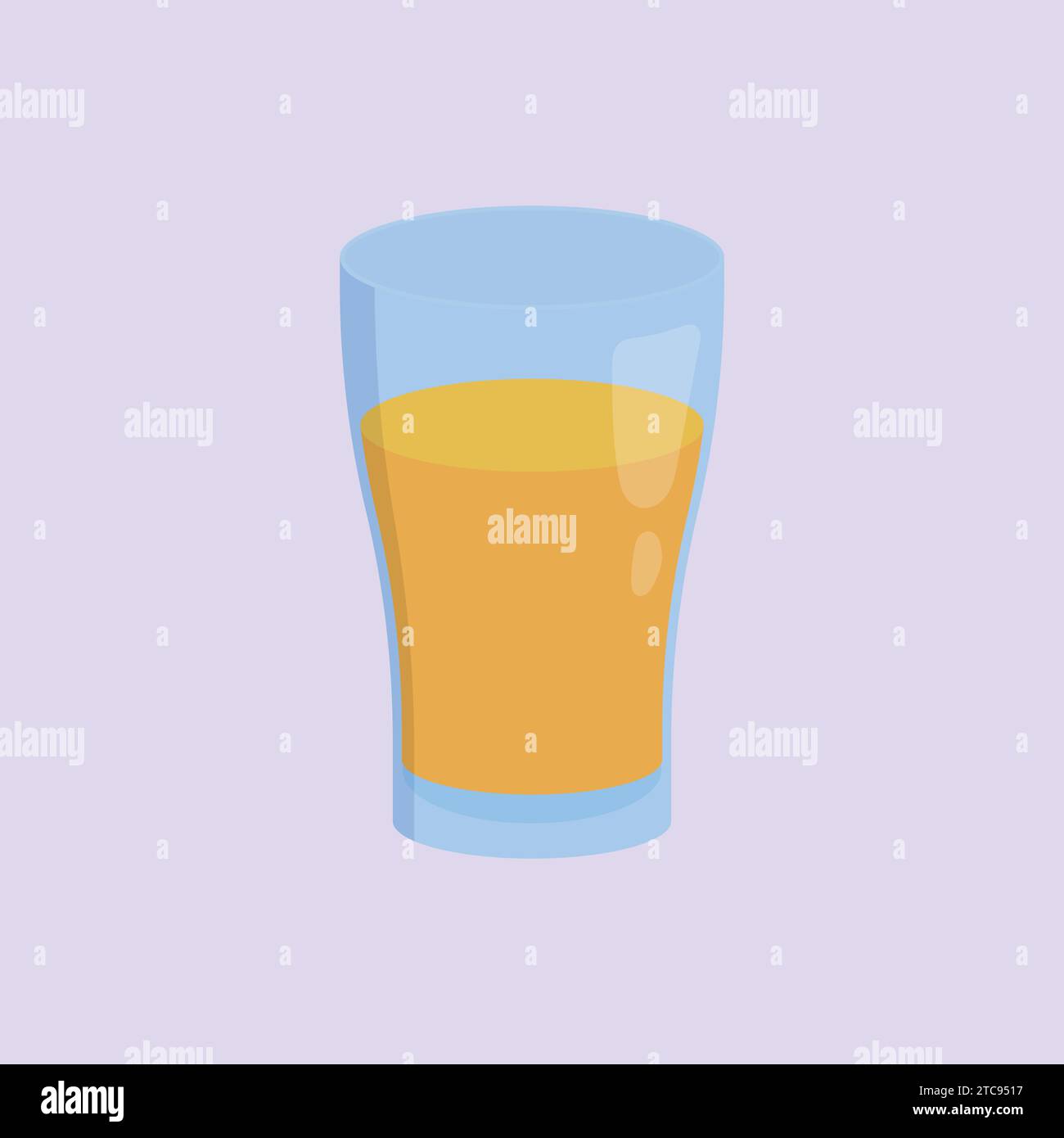 Fresh Glass of Orange juice Illustration Vector Orange Juice Glass icon ...