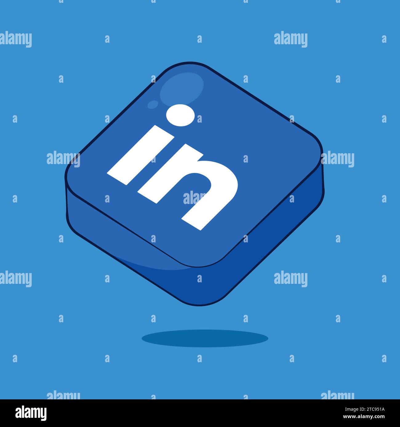 LinkedIn Social Media App Website Icons Vector Website Cube Icon Stock ...