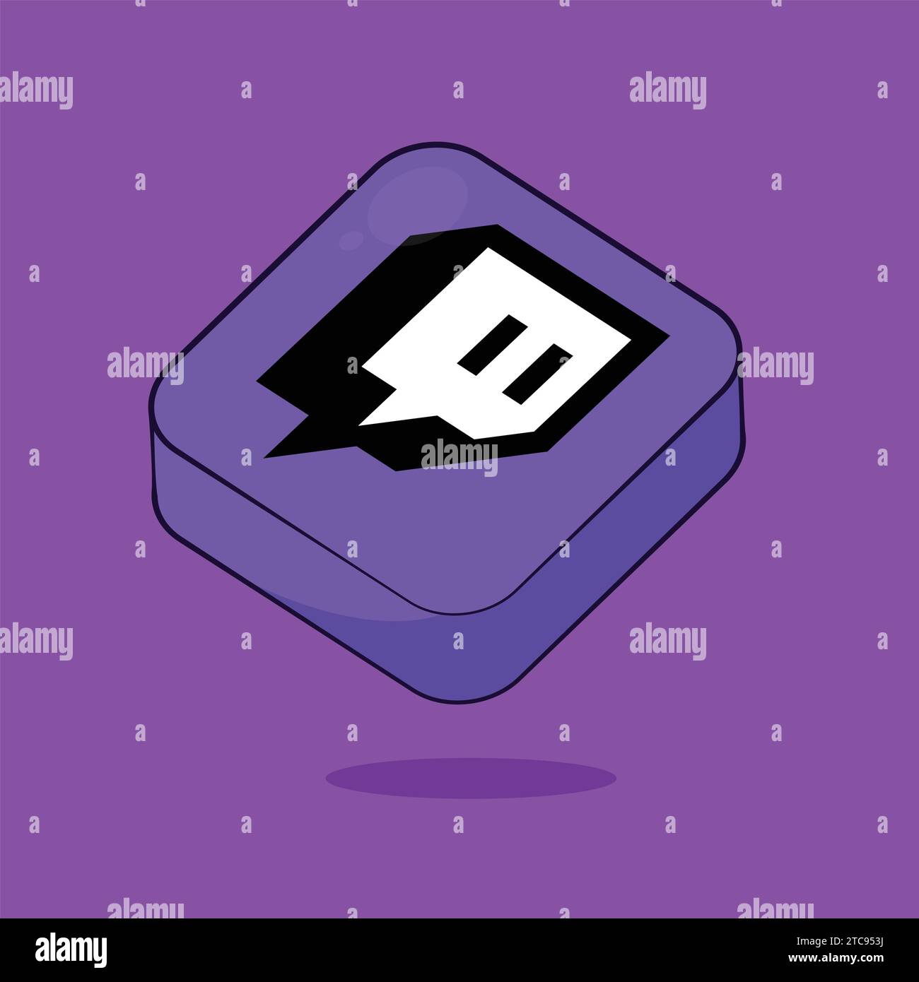 Twitch Social Media App Website Icons Vector Website Cube Icon Stock ...