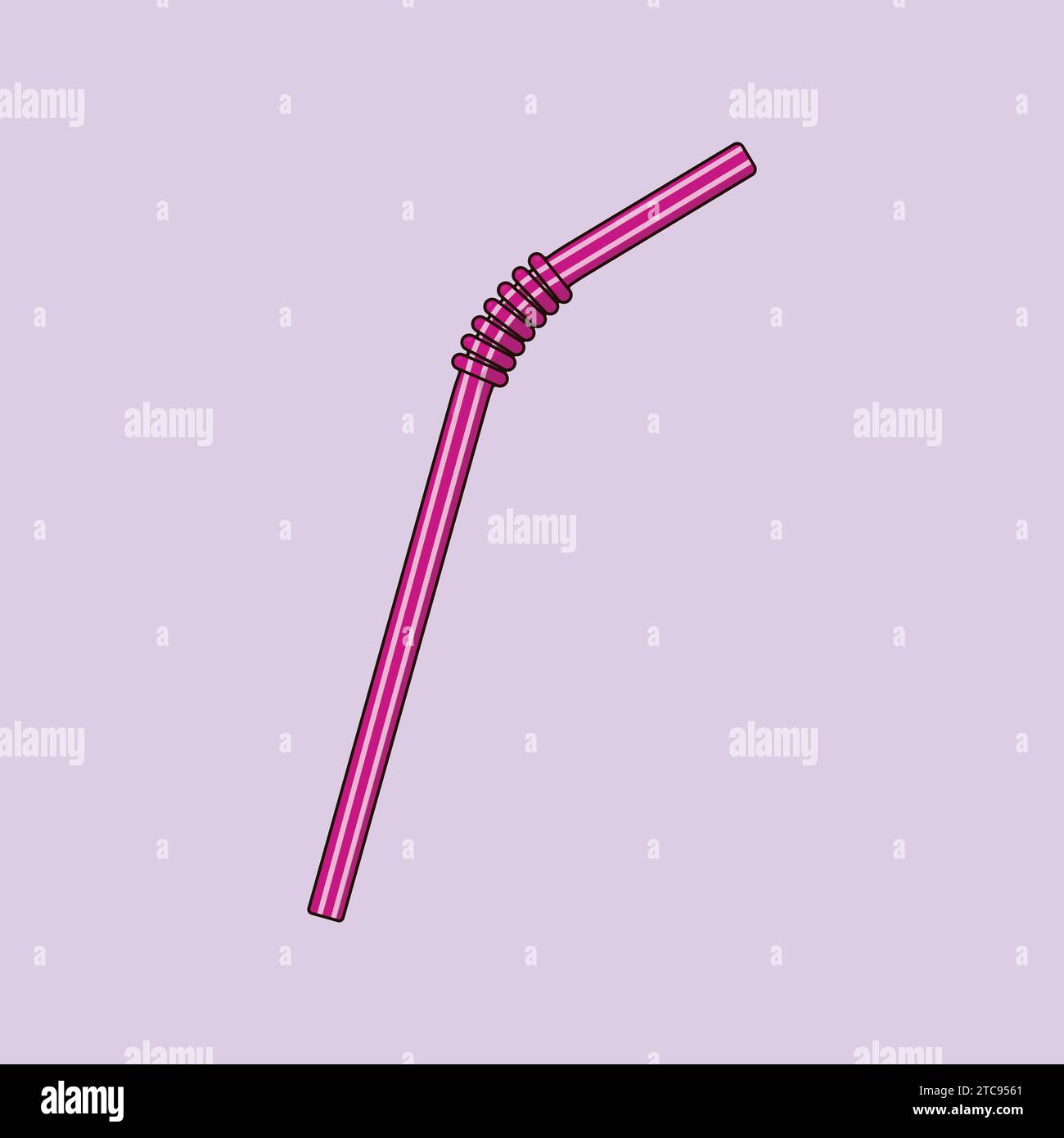 Plastic Drinking Straw Vector Illustration Icon Juice Straw Stock ...